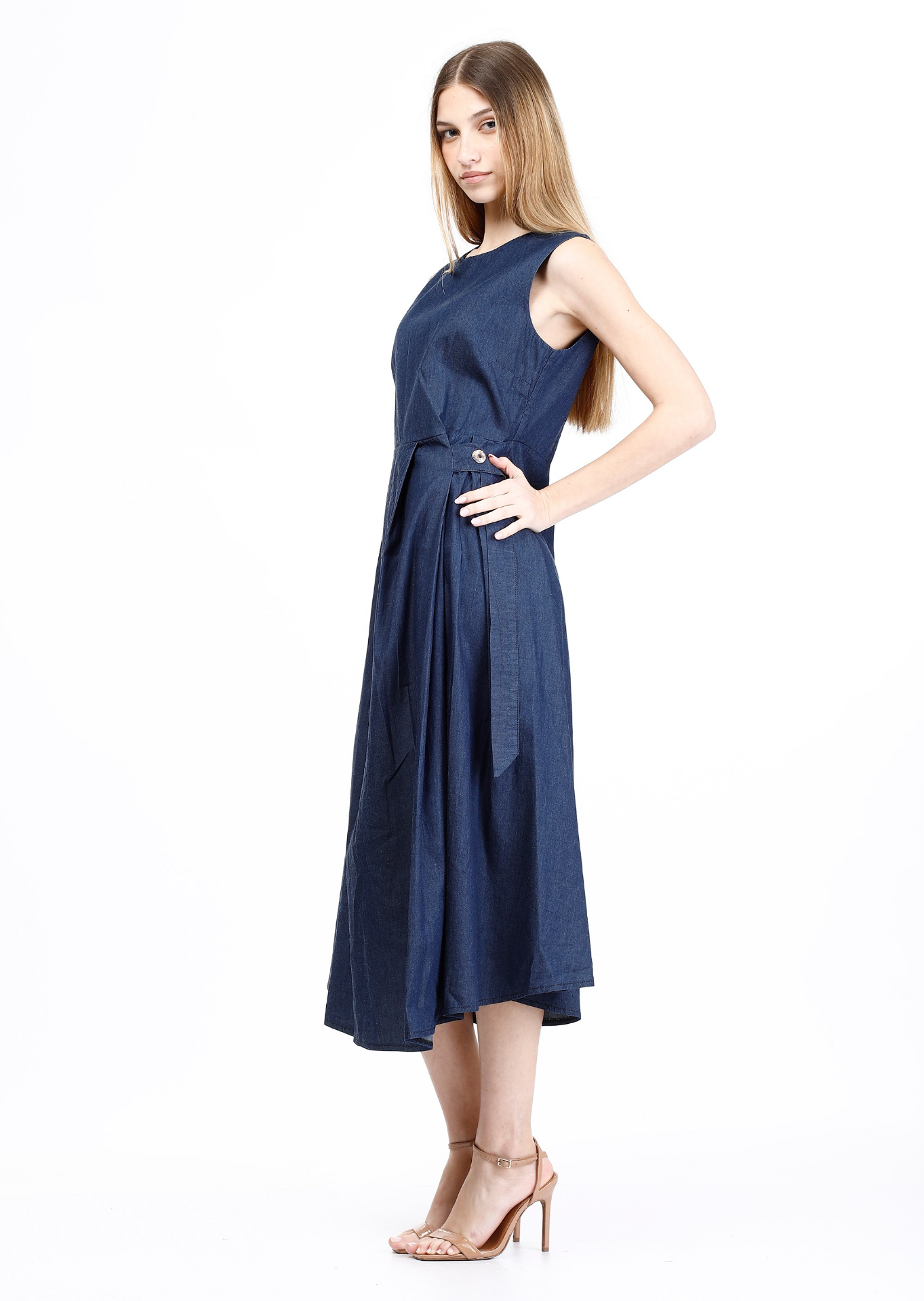 Abito lungo in chambray